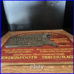 BIG SKY CARVERS Hunting Lodge 3D WOOD SIGN Hand Paint 19×16 Montana ...